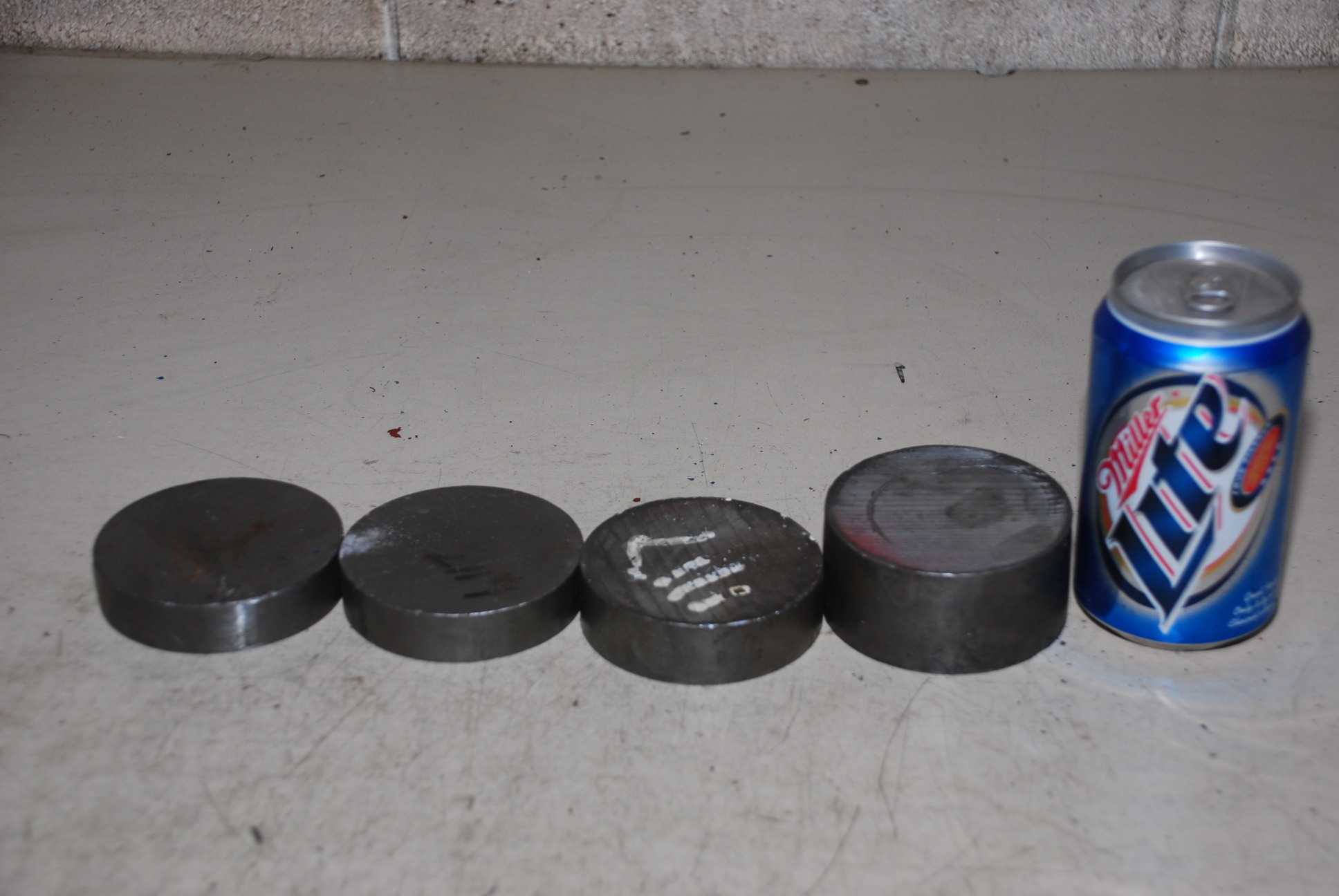 Set of 4 Steel Blacksmith Anvil Round Discs Plates, 6 lbs.