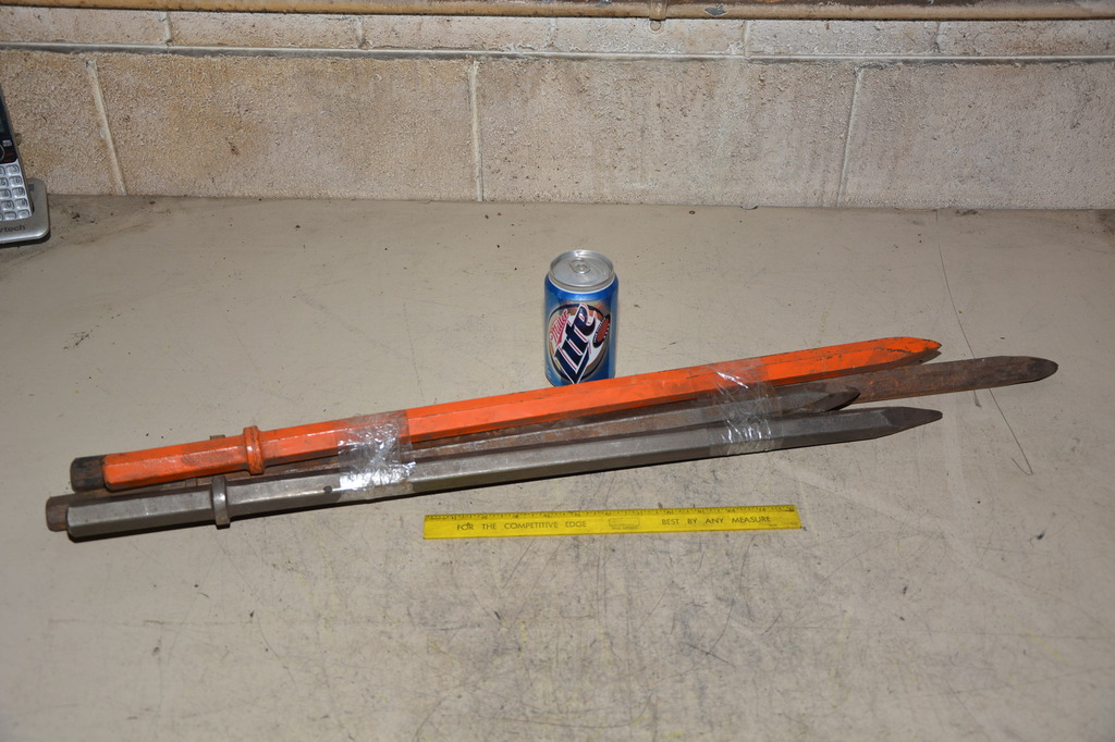 NOS Brunner and Lay Pointed Concrete Bits, 1" Driver End, (4) Bits