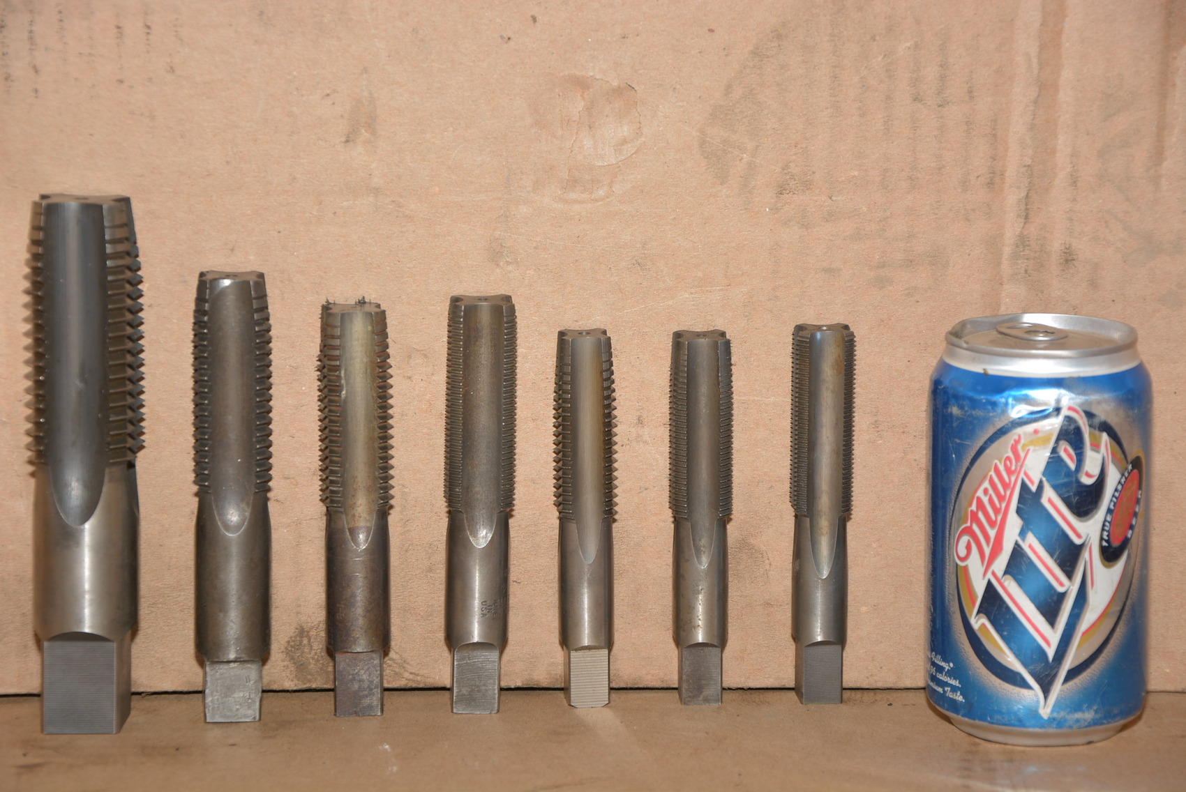 (7)Taps,1-1/2"X 6TPI to 7/8"X 14 TPI,HSS,Made in USA