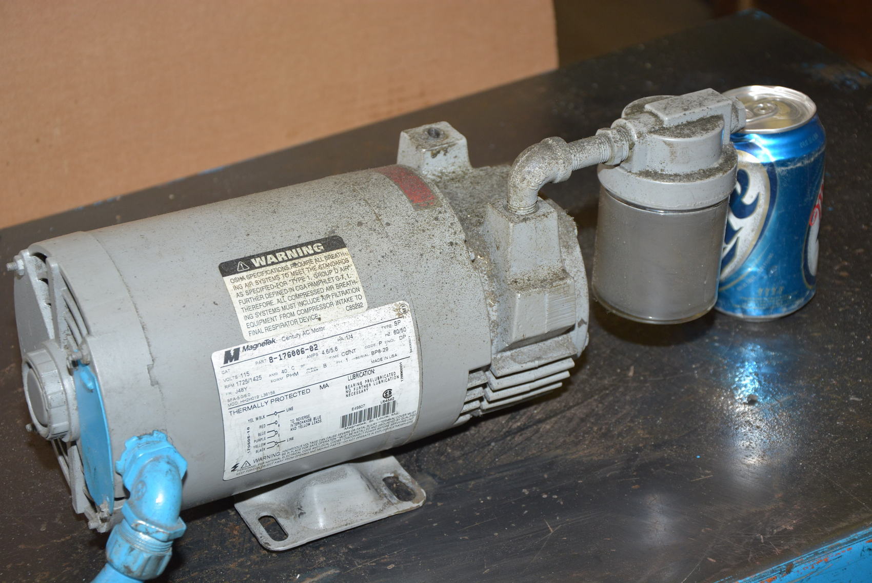 Magnetek 8-176006-02 vacuum Pump 1/4 HP;1 PH;115V;4.6/5.6A;1725 rpm