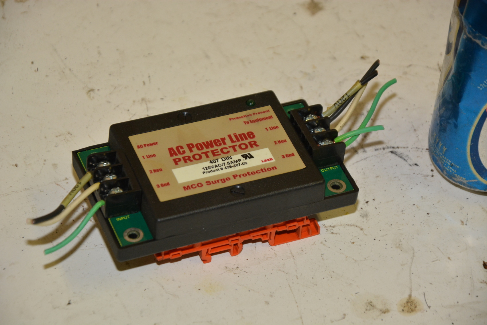 MCG Surge Protection AC Power Line Protector;407 DIN;120 VAC/7.5A