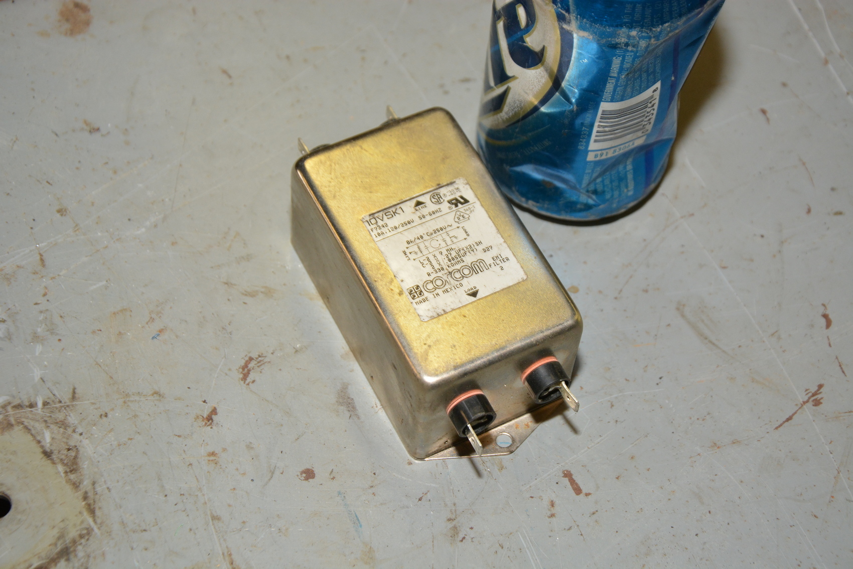 Corcom 10VSK1 EMI/RFI Power Line Filter;F7242,10A;120/250V;50-60Hz