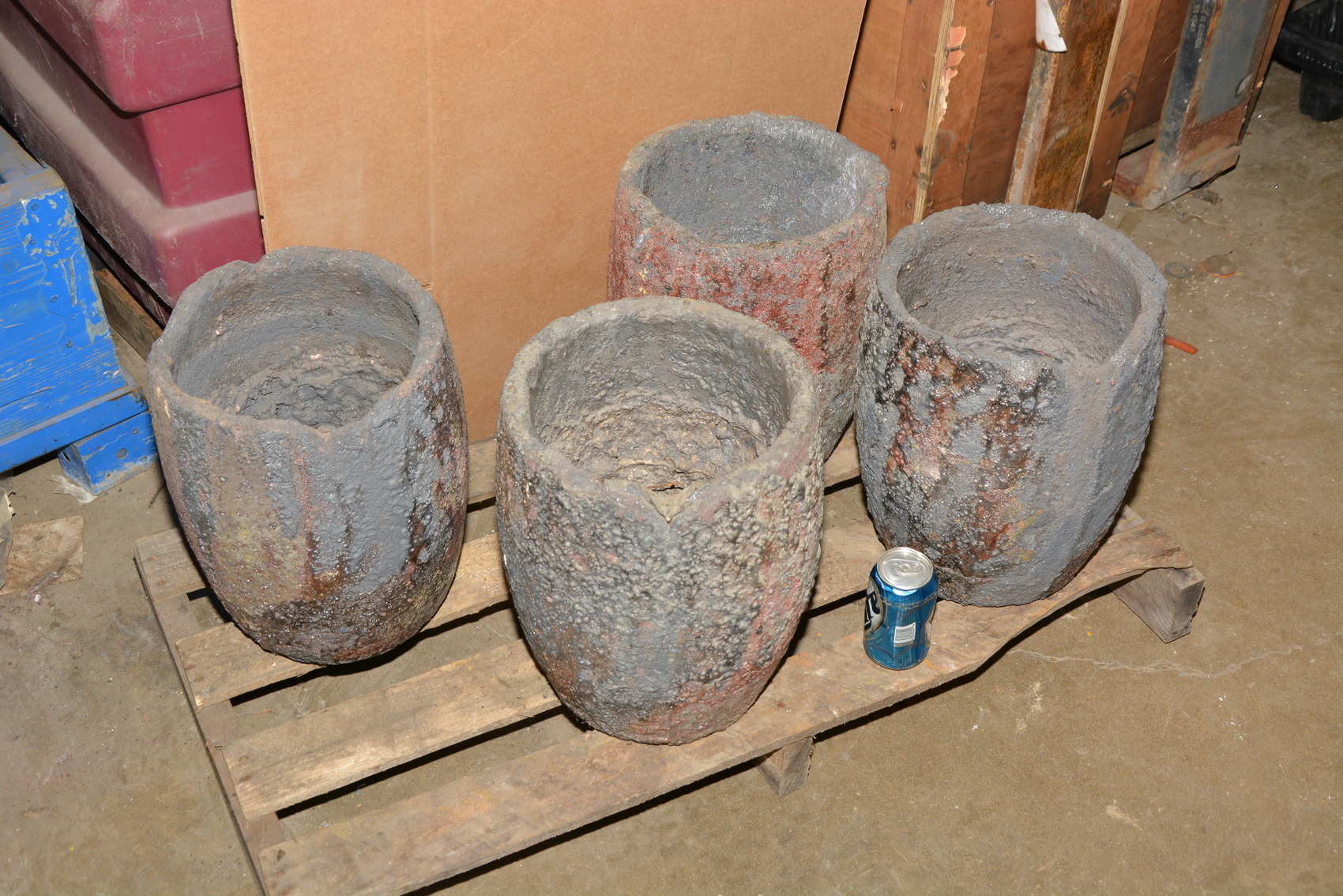 Lot 4 LARGE Silicon Carbide Foundry Crucibles for bronze gold casting