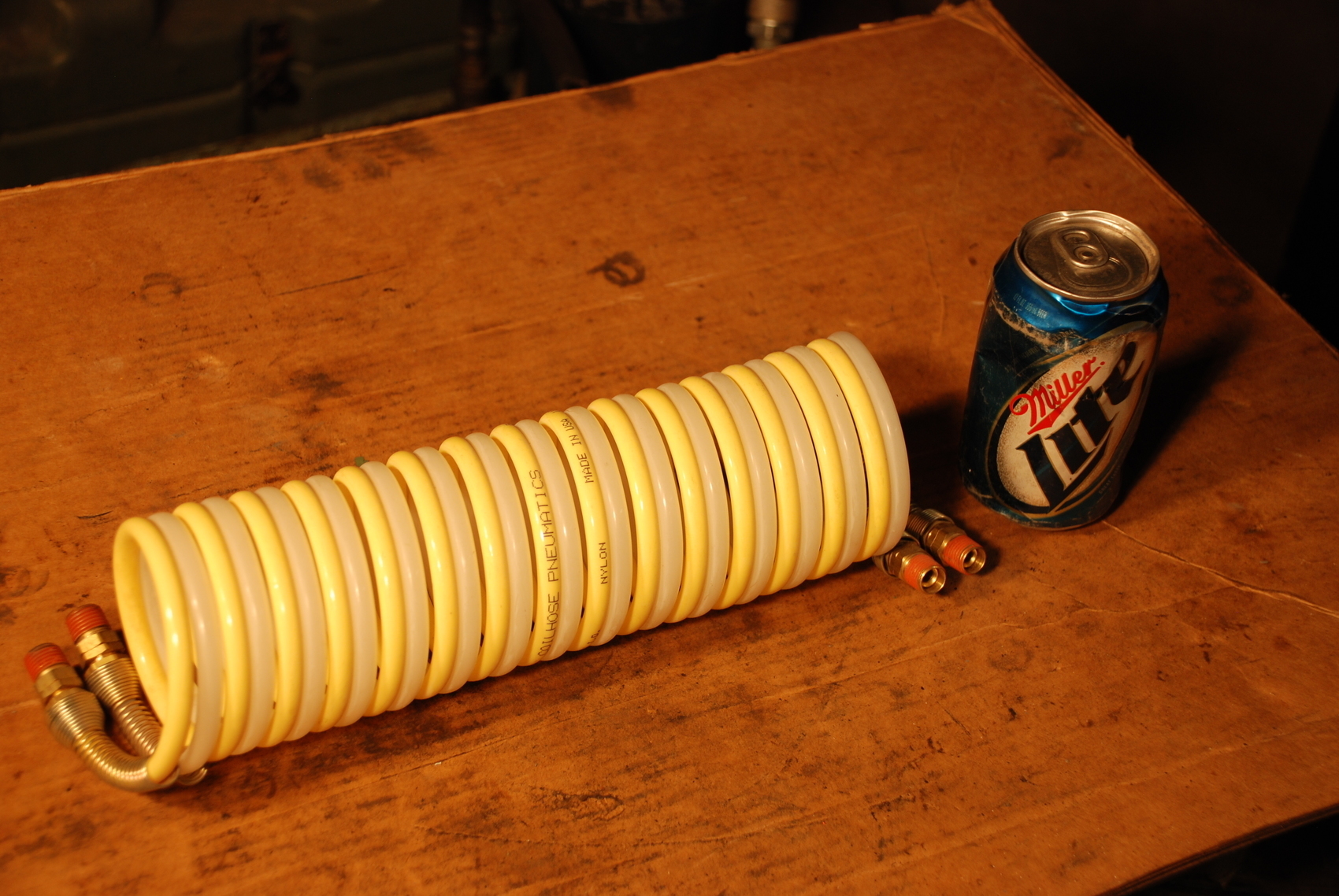 .NEW.Coilhose Pneumatics N14 Nylon Coiled DUAL Air Hose;1/4";6.20mm