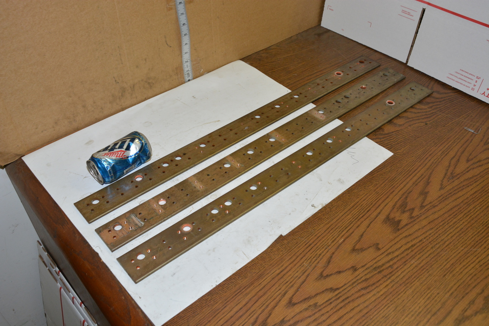 Lot of 3 solid copper Bus Bar;34x2-1/8x1/4";20lbs busbar ingot