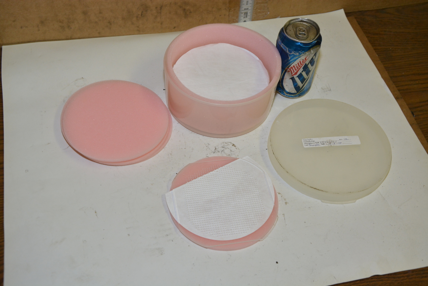 Lot of 12 Delphi glass Wafer;5-7/8"diam with pattern;see pic.