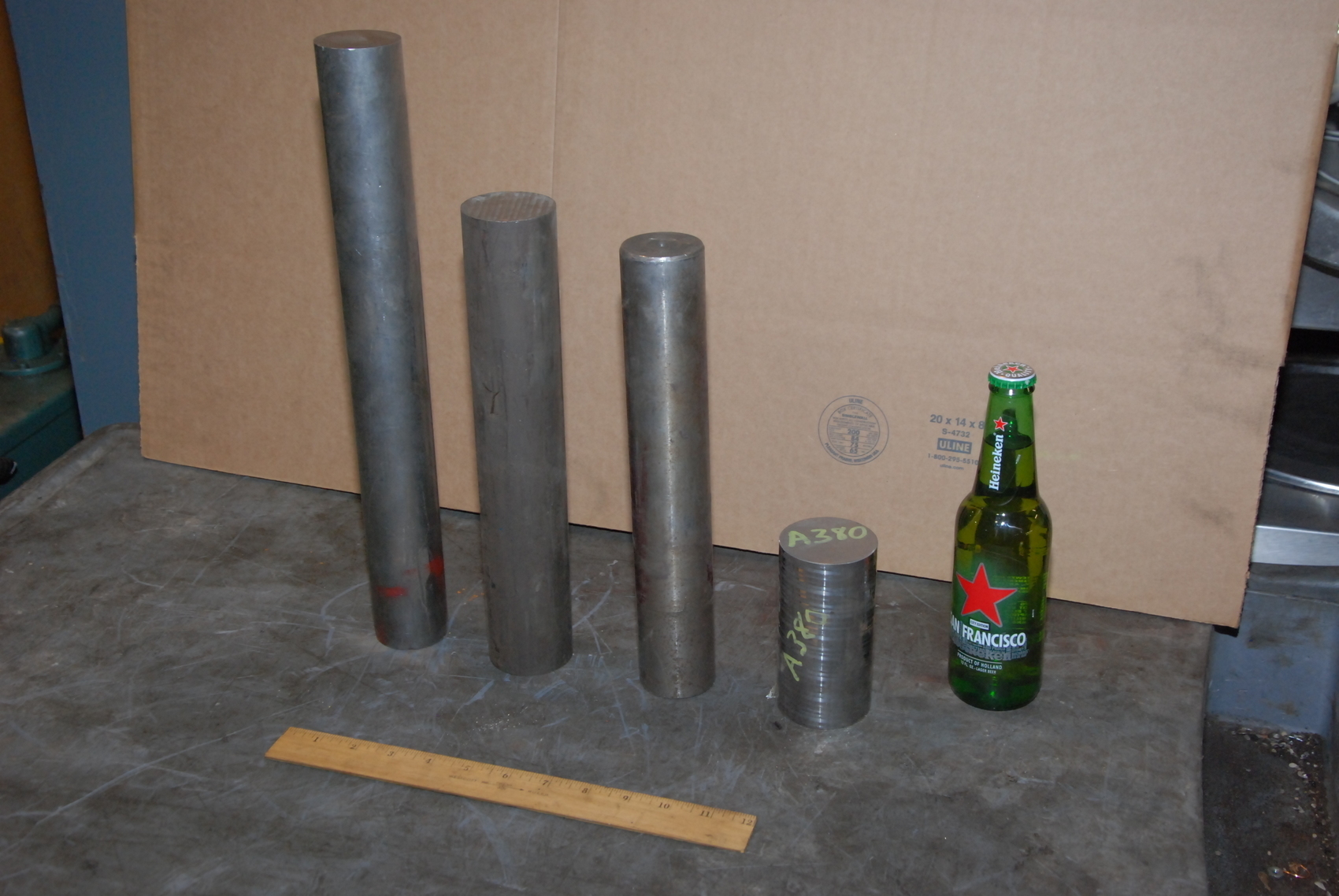 Lot of 4 Round Steel Bars For Press Blacksmith Anvil;45 lbs.