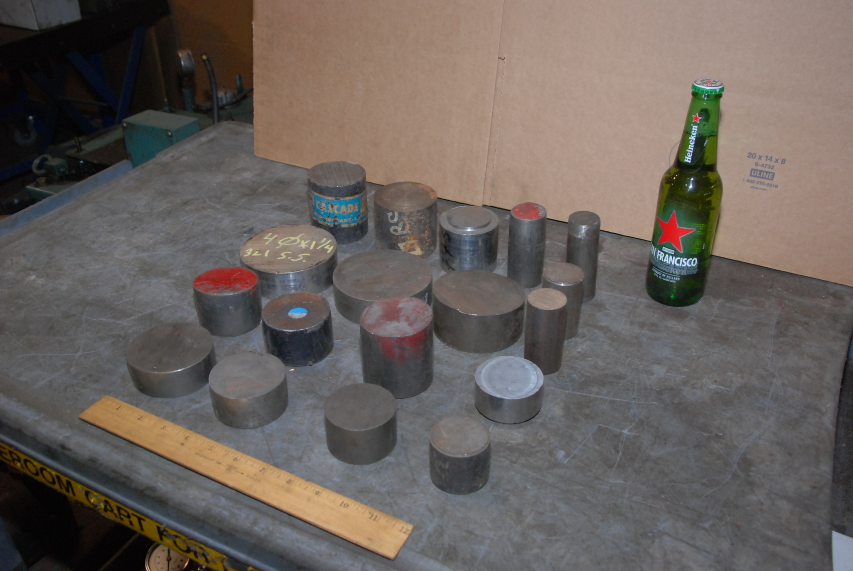 Lot of 18 Round Steel Bars For Press Blacksmith Anvil;44 lbs.