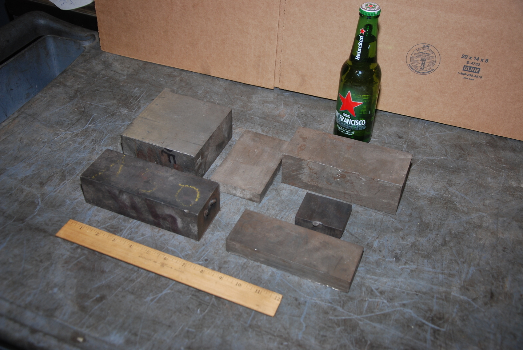 Lot of 6 steel Rectangular Bars for blacksmith anvil,43 lbs