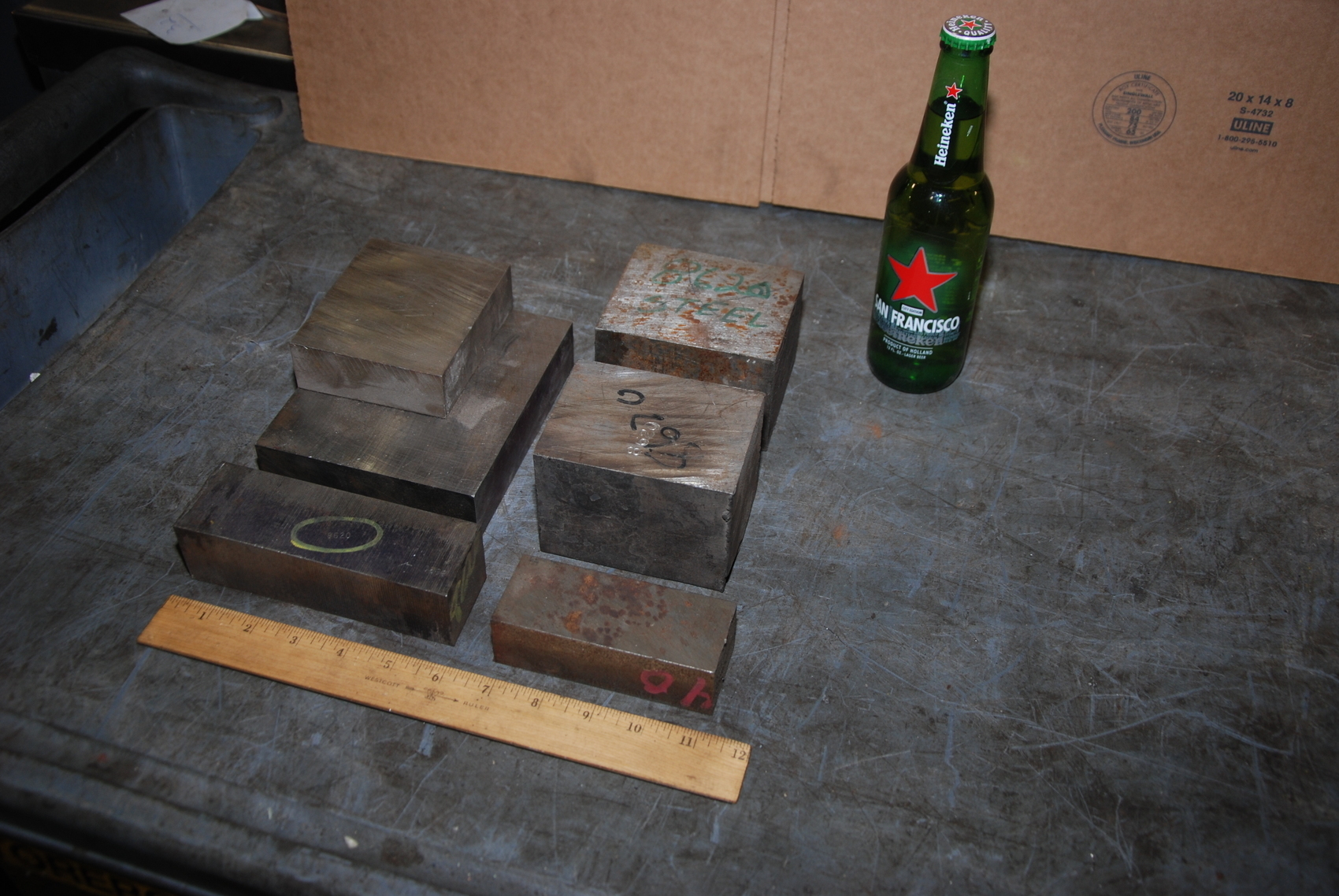 Lot of 6 8620 steel Rectangular Bars for blacksmith anvil,45 lbs