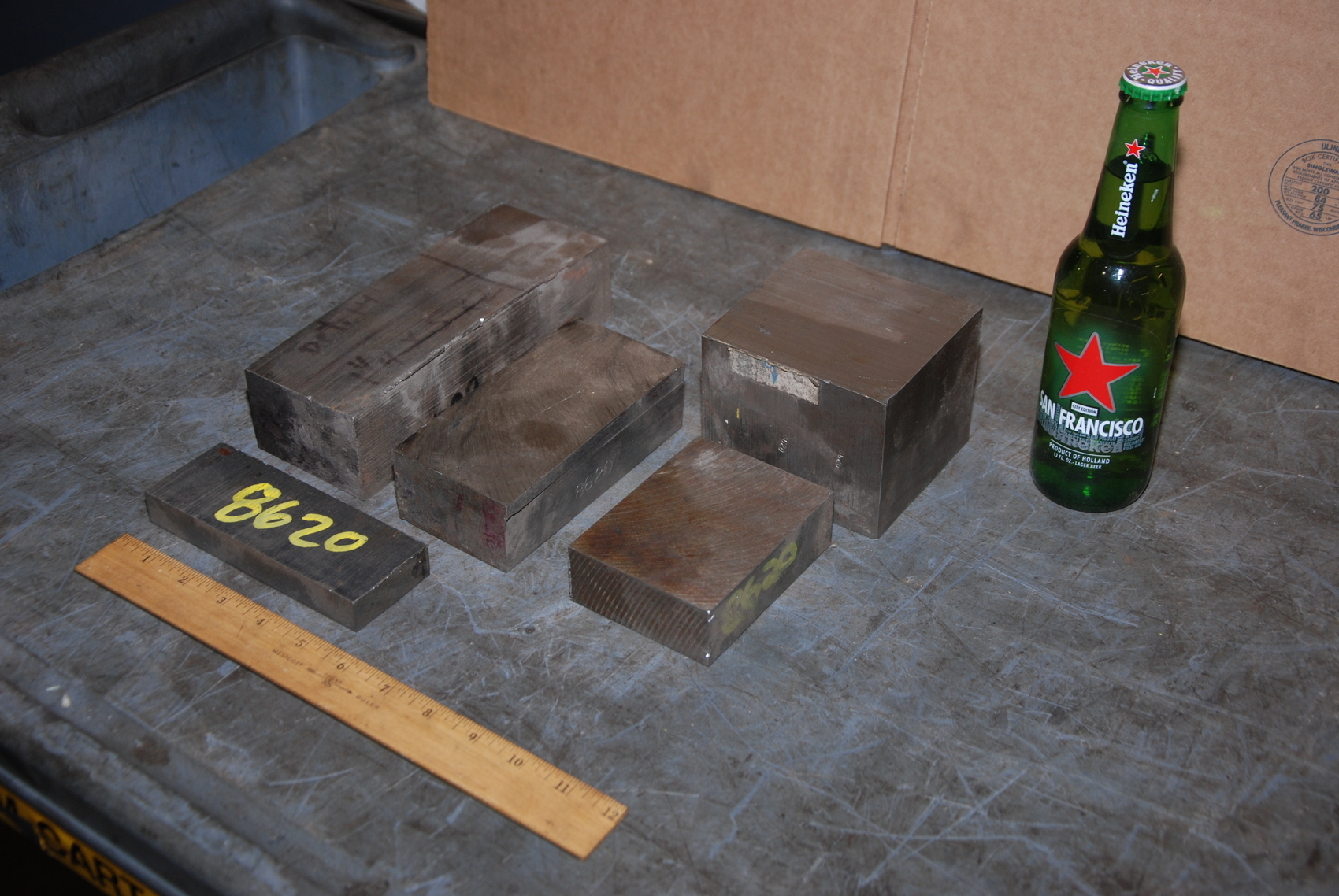 Lot of 5 8620 steel Rectangular Bars for blacksmith anvil,44 lbs