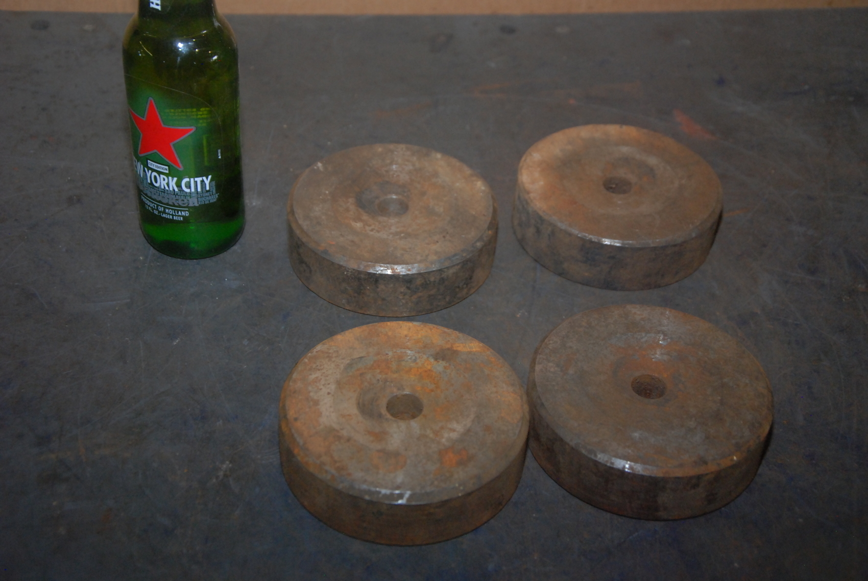 Set of 4 Heavy duty Industrial legs pads;4-3/4";1-3/8"H;MACHINE FEET