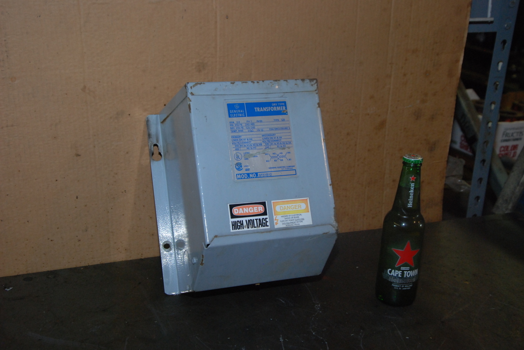General Electric 2KVA Transformer;9T51B12;240/480VAC to 120/240VAC