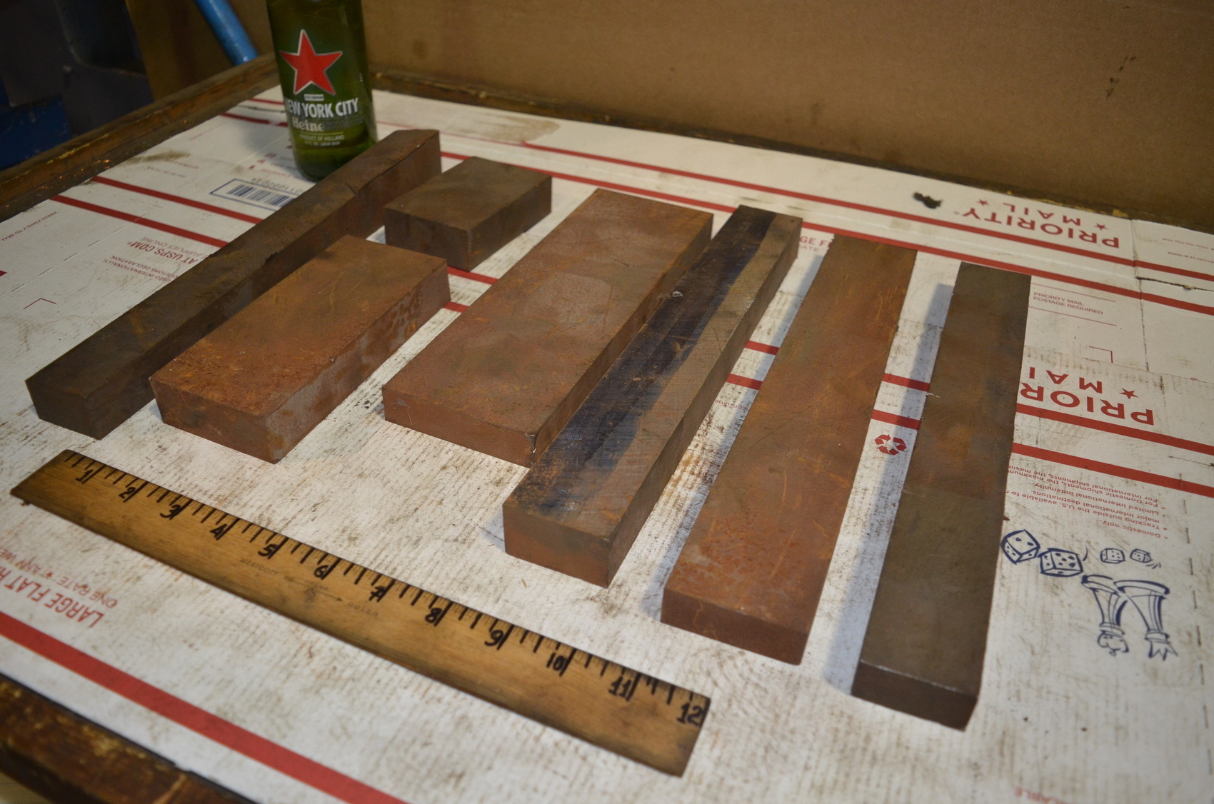 Lot of 7 steel Rectangular Bar for blacksmith anvil,35 lbs