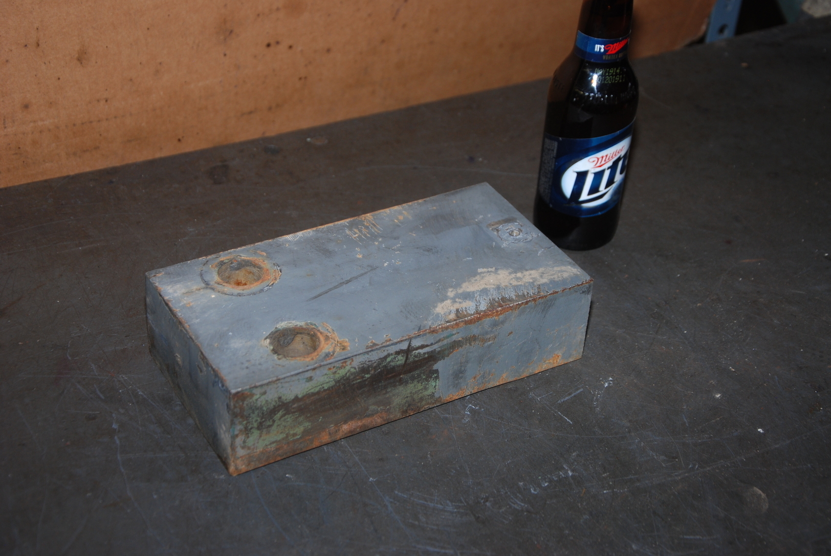 ONE steel Rectangular Bar for blacksmith anvil,33 lbs;9-3/4x5x2-1/2"