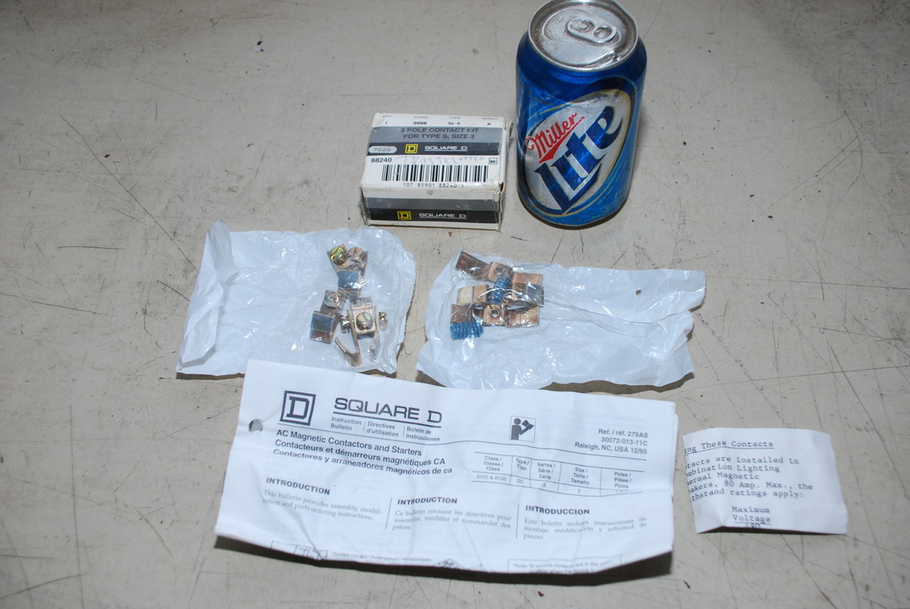 NEW, Square D 3 Pole Contact Kit for Type S Size 2 9998 SL-4 Series A