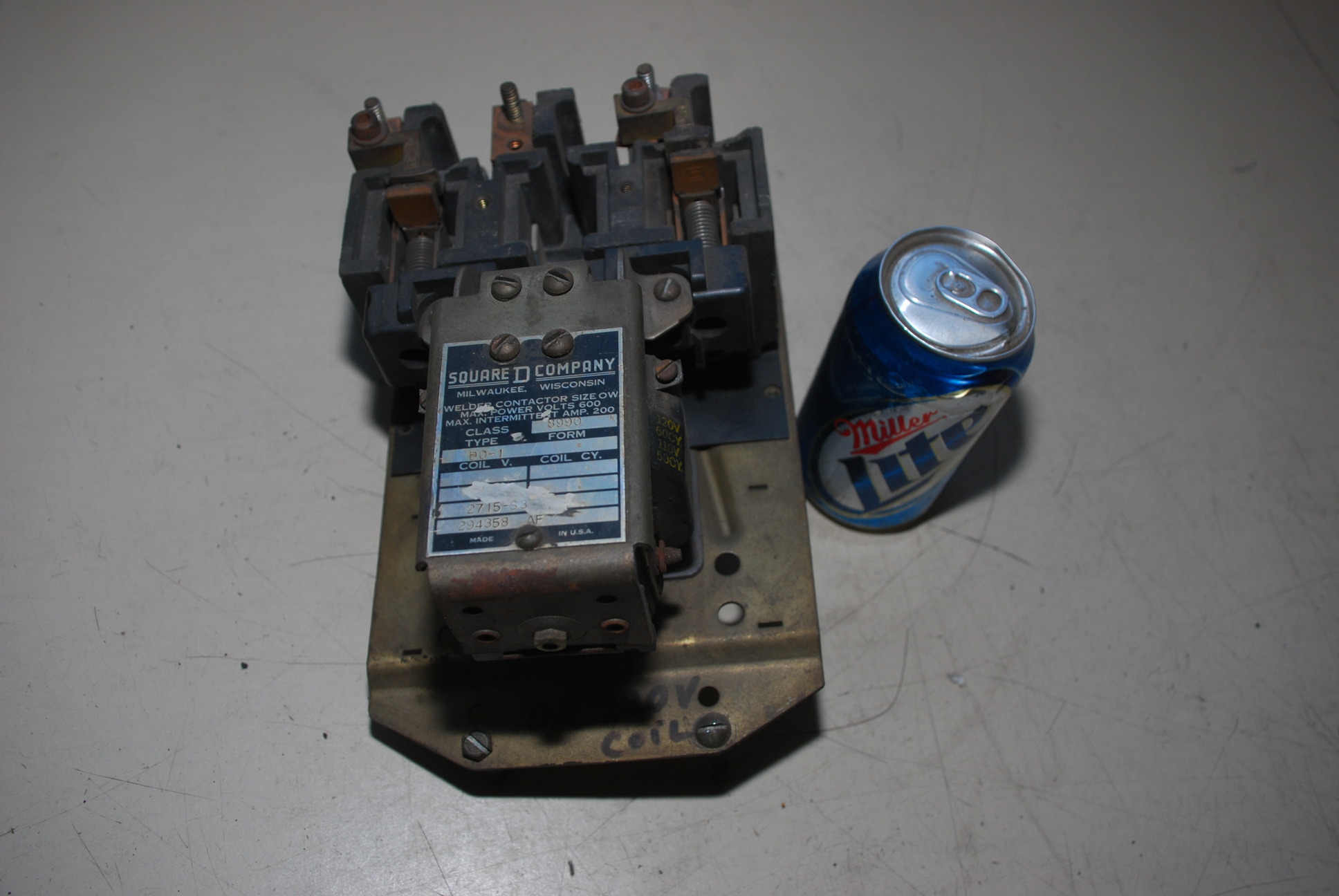 Square D Welder Contactor 8990 Size OW DO-1 600V Max 200 Amp